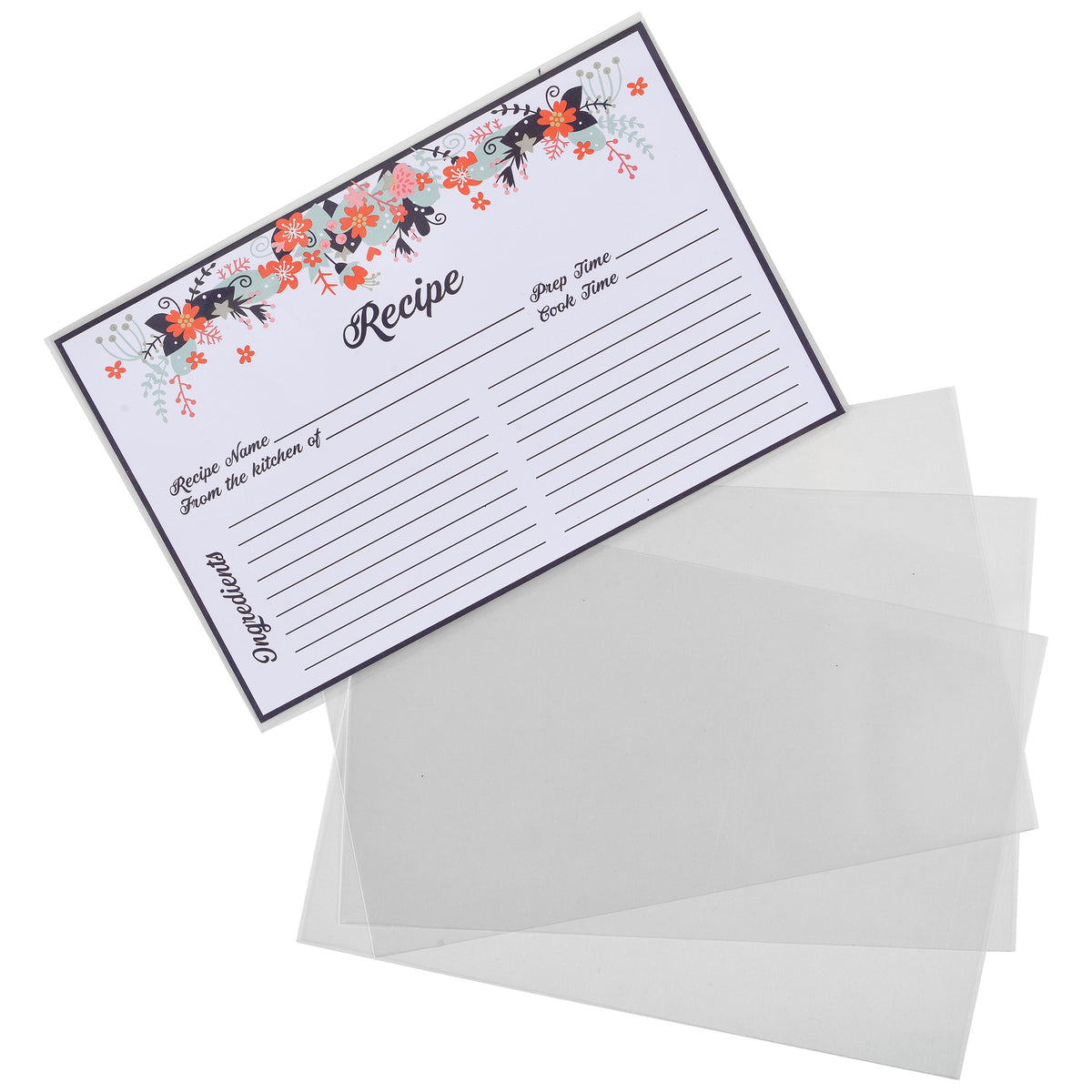 Cookbook Sheet Protectors Weatherbee Clear Recipe Card Protectors, 4 ...